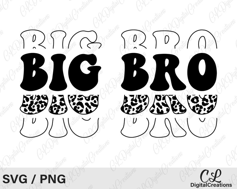 Big Bro Svg Printable Leopard Print Svg Sibling Svg Retro - Etsy