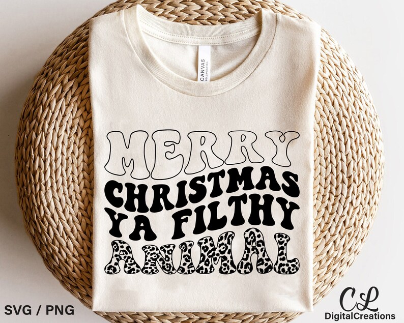 Merry Christmas Ya Filthy Animal Svg, Printable, Leopard Print Svg ...