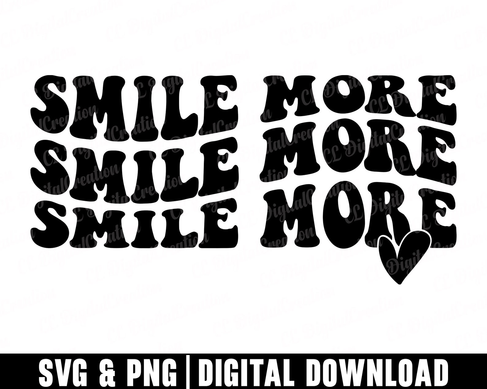 Smile More Svg, Smiley Face Svg, Stacked Svg, Heart Svg, Digital ...