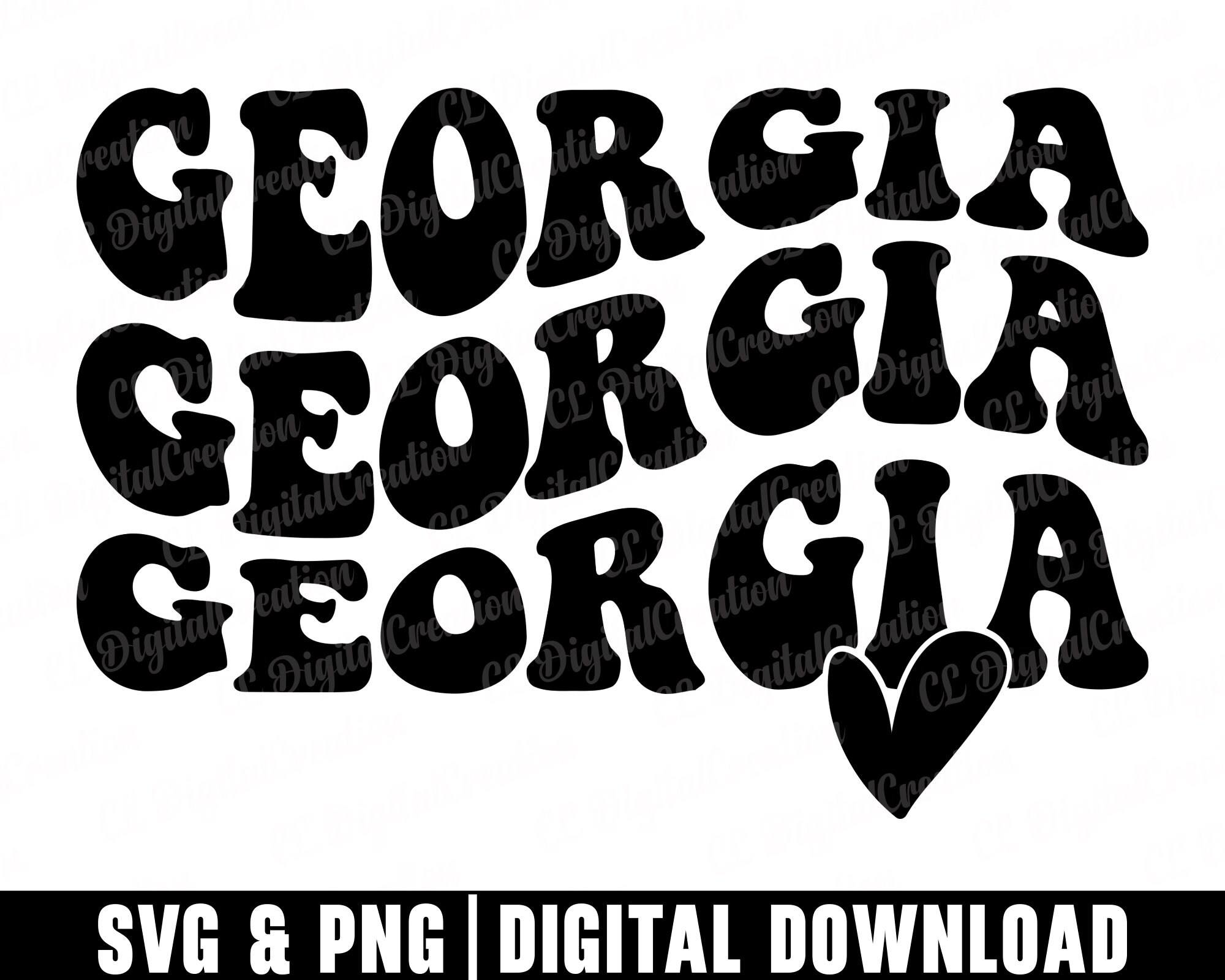 Georgia Svg, Stacked Svg, Heart Svg, US States Svg, America Svg ...