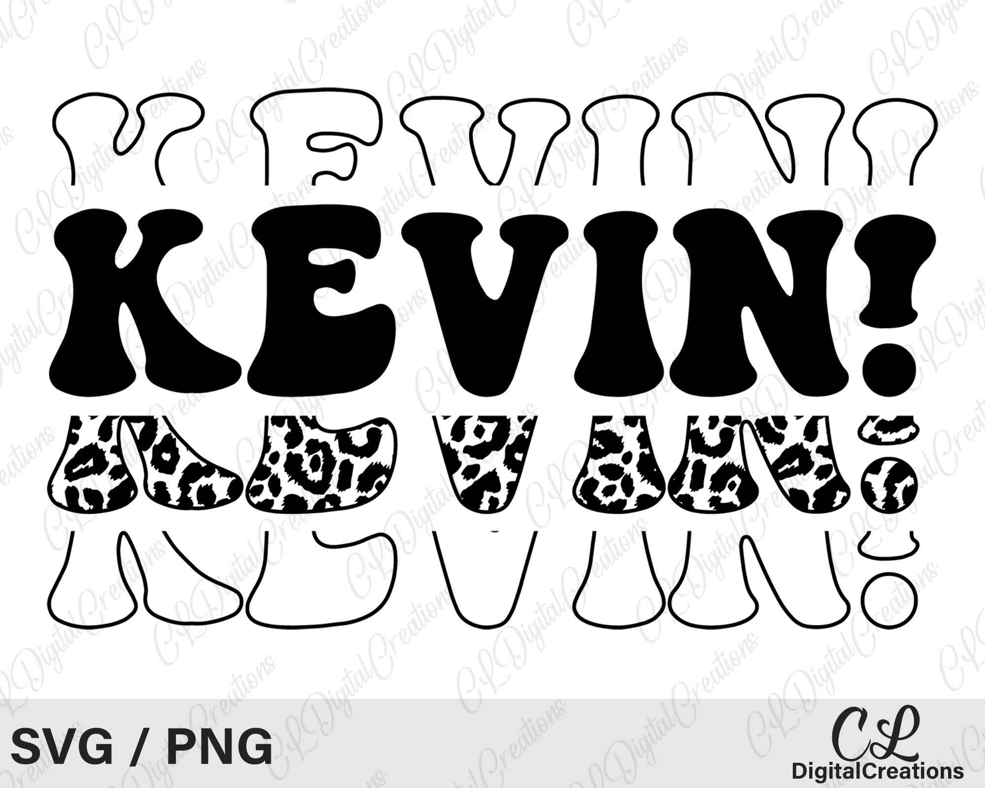 Kevin! Svg, Printable, Leopard Print Svg, Christmas Svg, Retro Font Svg ...