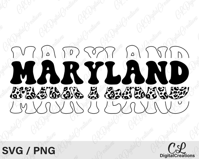 Maryland Svg Printable Leopard Print Svg Maryland Shirt - Etsy