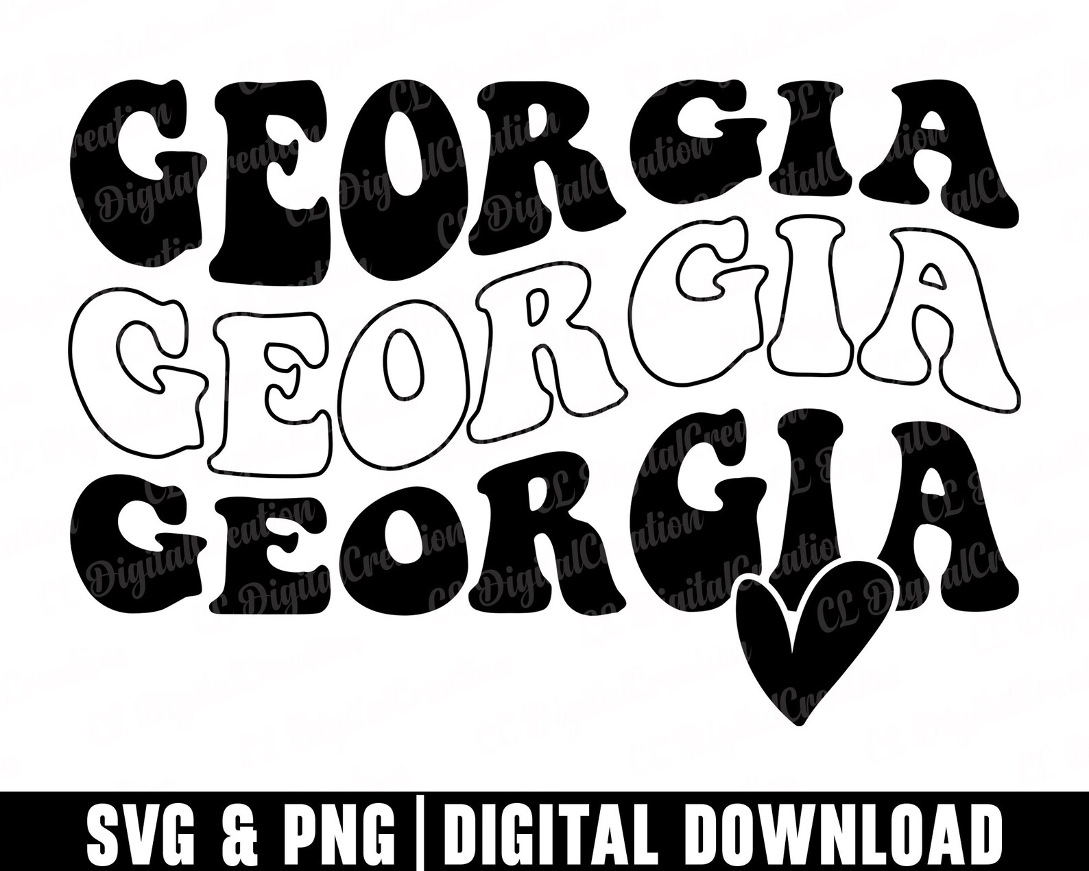 Georgia Svg, Stacked Svg, Heart Svg, US States Svg, America Svg ...