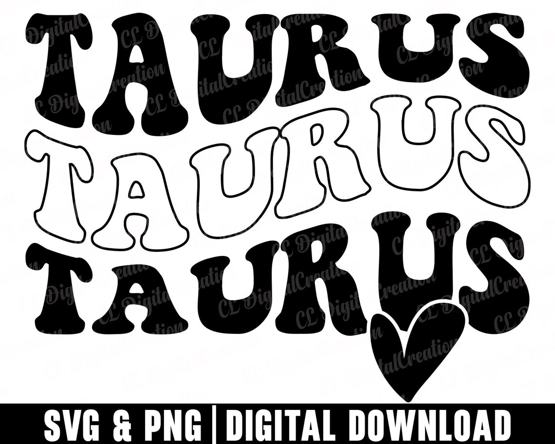 Taurus Svg, Horoscope Svg, Stacked Svg, Zodiac Svg, Heart Svg, Birthday ...
