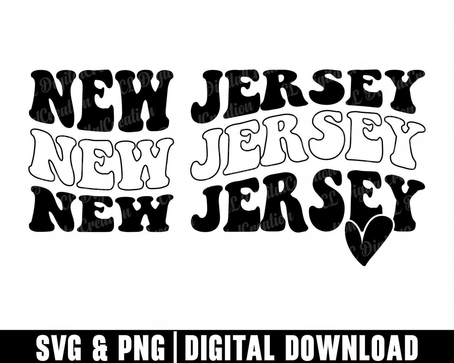 New Jersey Svg, Stacked Svg, Heart Svg, US States Svg, America Svg, New ...