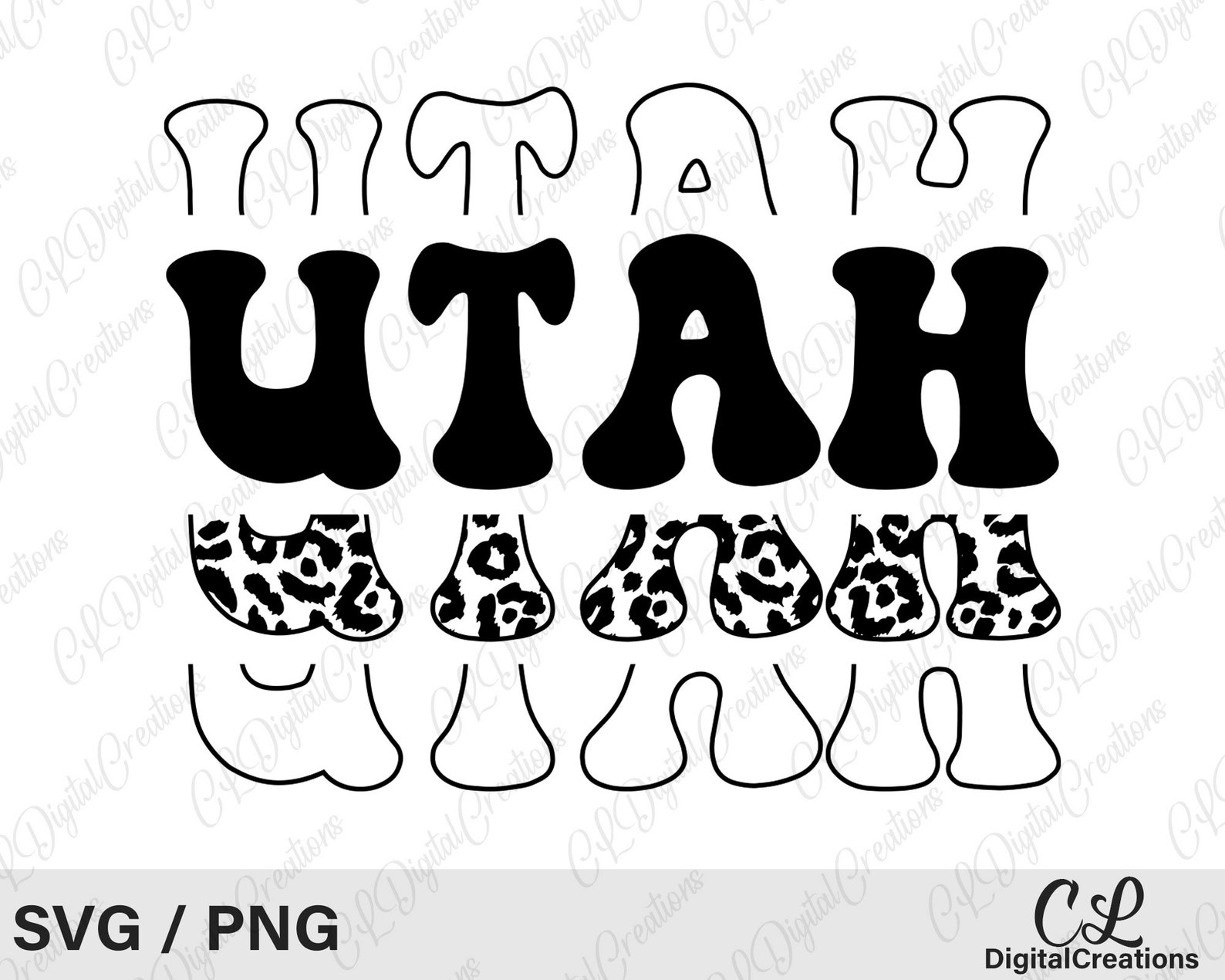 Utah Svg, Printable, Leopard Print Svg, Utah Shirt Svg, Retro Font Svg ...