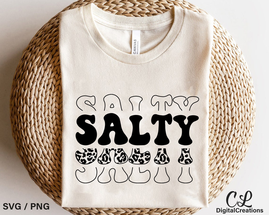 Salty Svg, Printable, Leopard Print Svg, Summer Vacation Svg, Retro ...