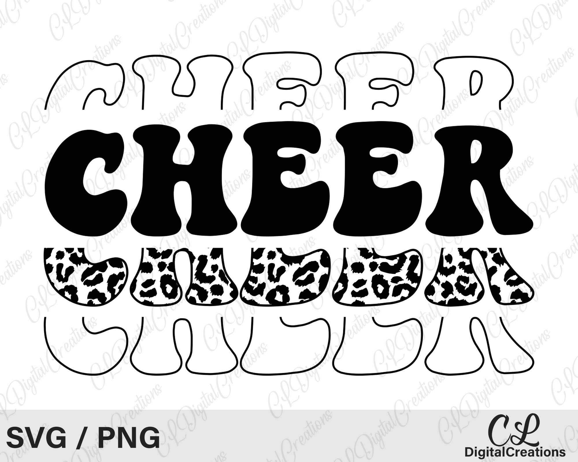 Cheer Word Svg, Printable, Leopard Print Svg, Cheerleading Svg, Retro ...