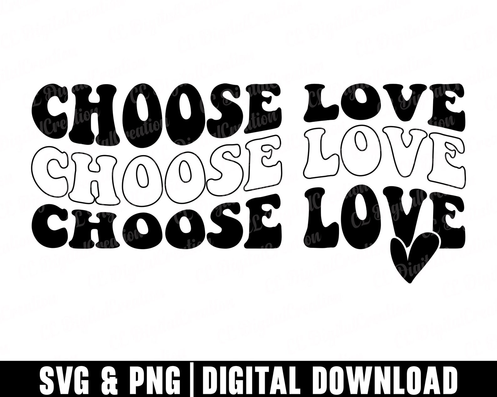 Choose Love Svg, Stacked Svg, Heart Svg, Digital Download, Love Svg ...