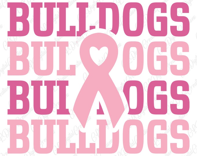 Bulldogs Paw Pink PNG Breast Cancer Awareness Team School Spirit Mascot ...
