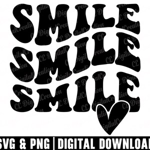 Smile Svg, Stacked Svg, Wavy Letters Svg, Smile More Svg, Digital ...