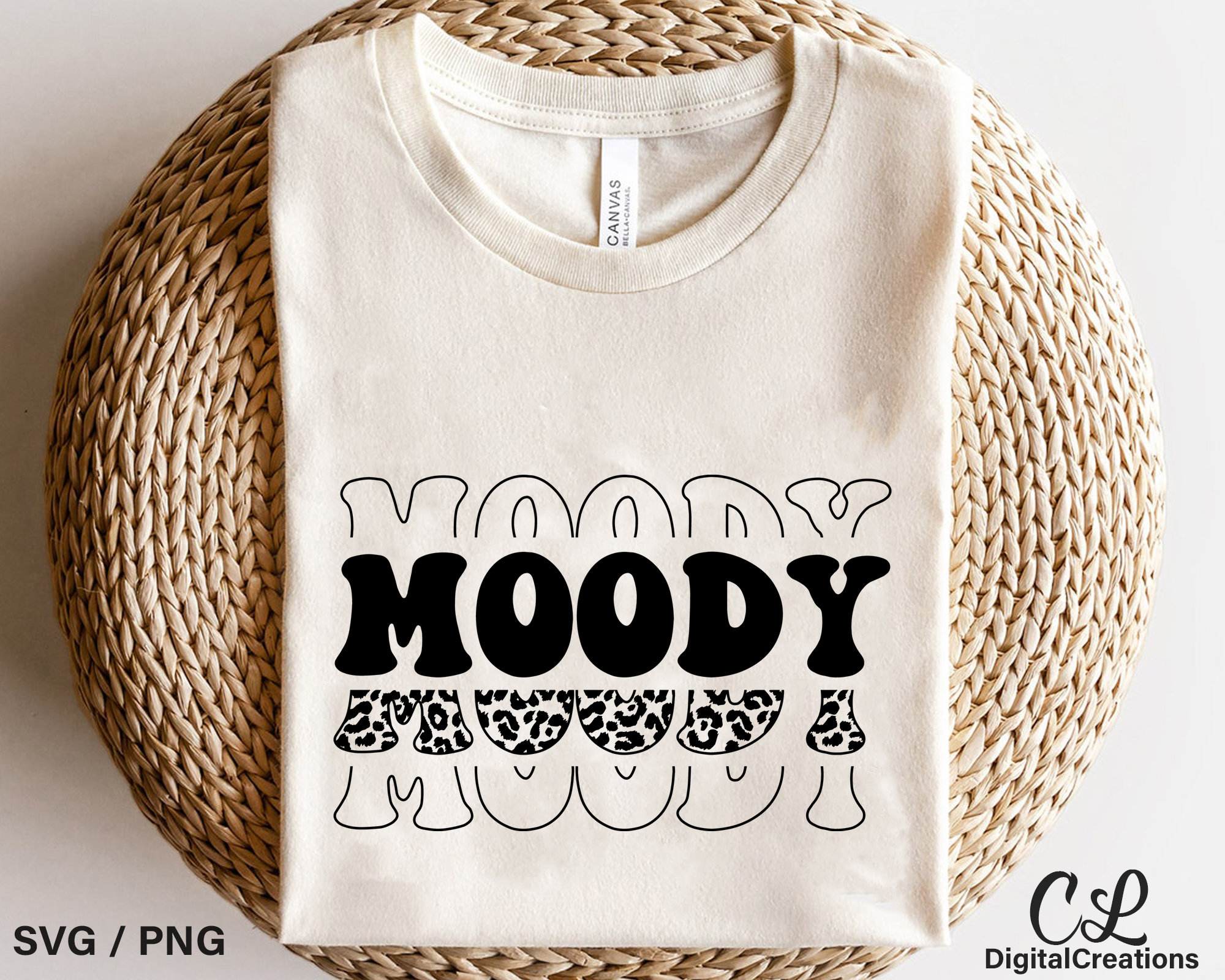 Moody Svg, Printable, Leopard Print Svg, Sarcastic Svg, Retro Font Svg ...