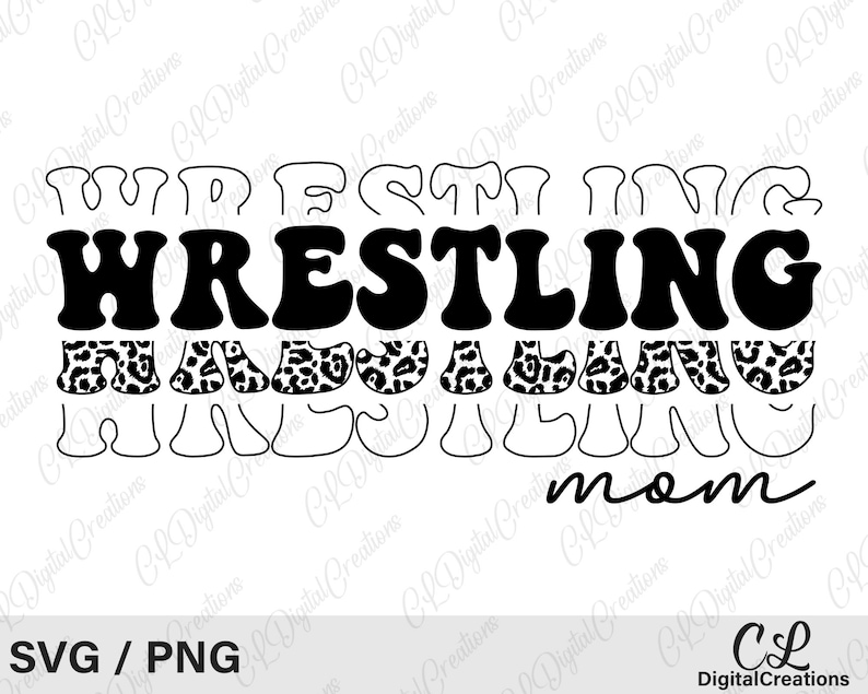 Wrestling Mom Svg, Printable, Leopard Print Svg, Wrestling Svg, Retro ...
