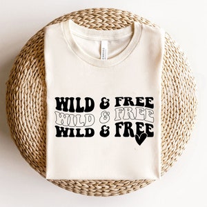 Wild & Free Svg, Wavy Letters Svg, Heart Svg, Digital Download, Camping ...