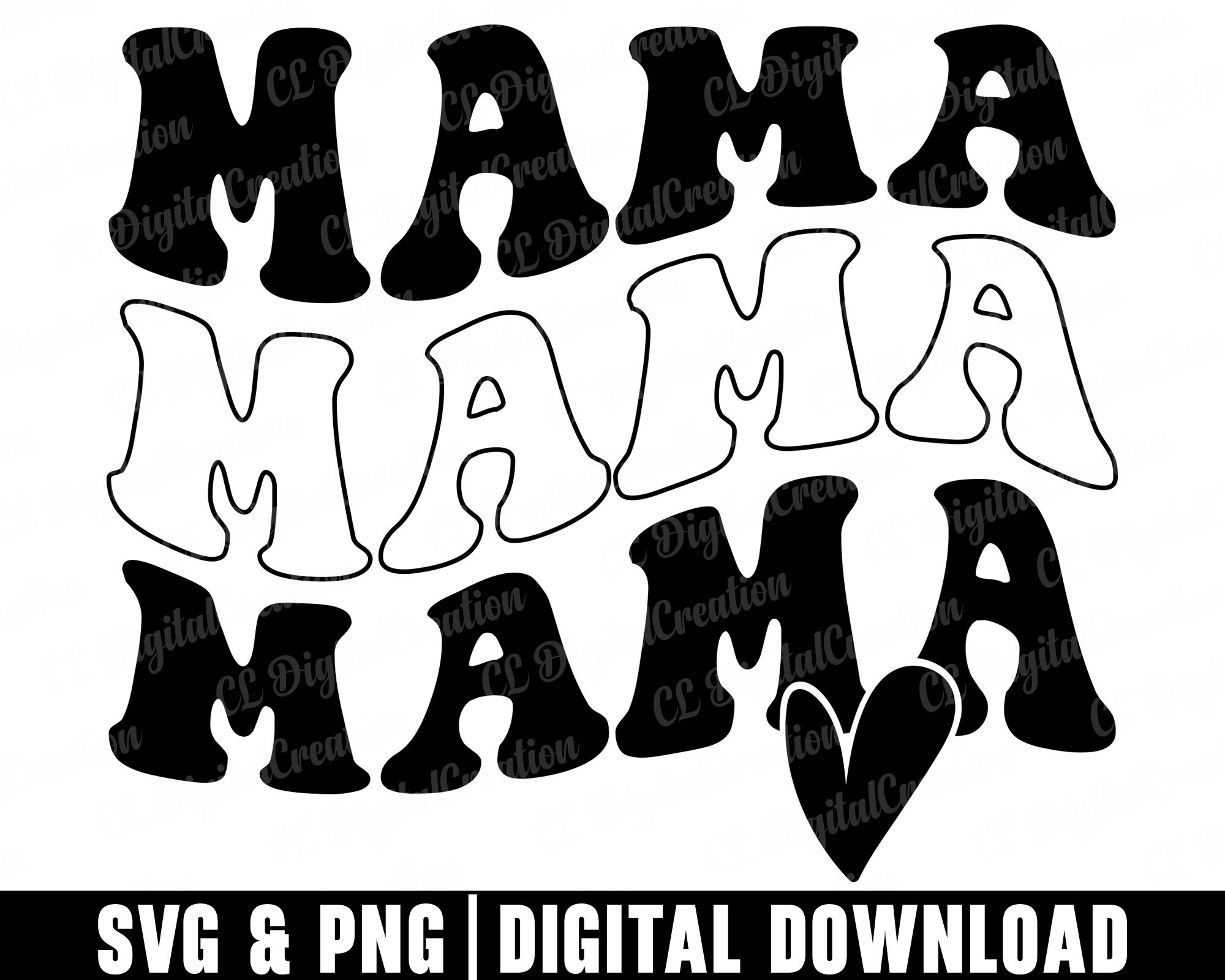 Mama Svg, Digital Downloads, Stacked Svg, Family Svg, Mother's Day Svg ...