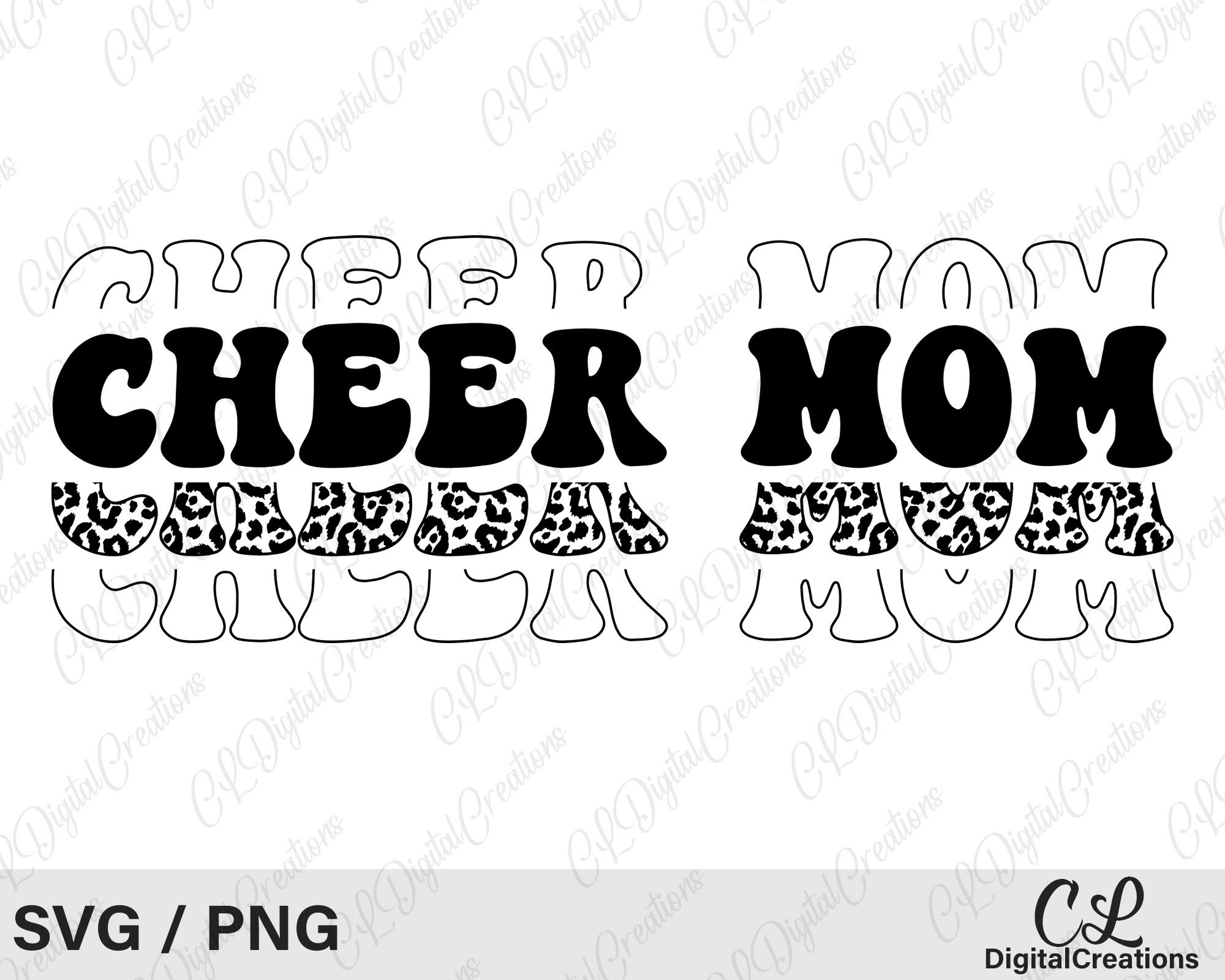 Cheer Mom Svg, Printable, Leopard Print Svg, Cheerleading Svg, Retro ...