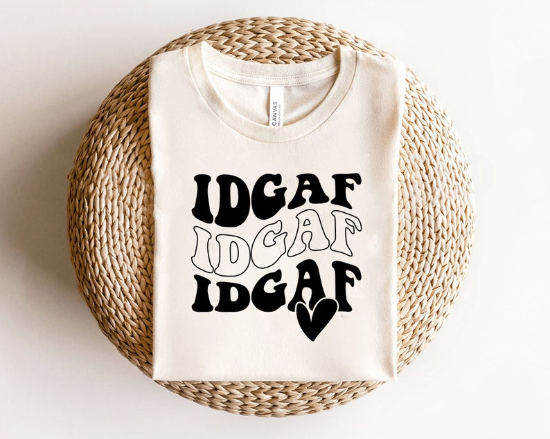 IDGAF Svg, Wavy Letters Svg, Heart Svg, Digital Download, Sarcastic Svg ...