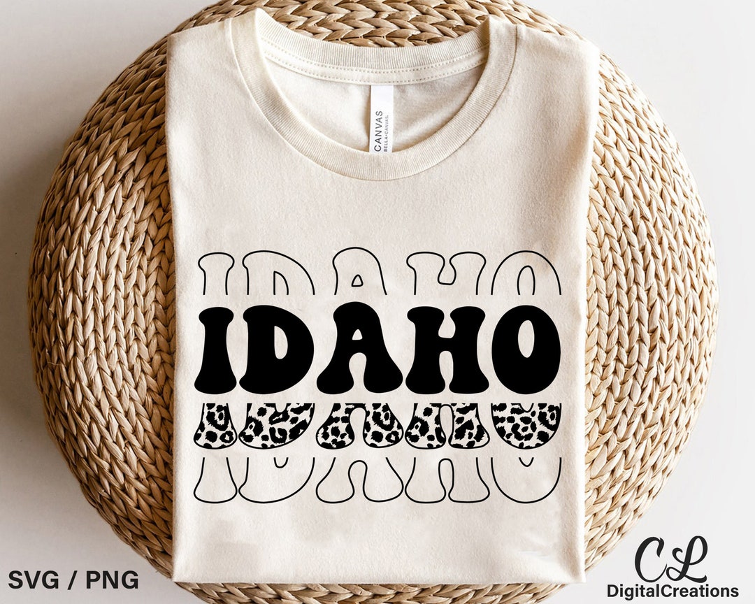Idaho Svg, Printable, Leopard Print Svg, Idaho Shirt Svg, Retro Font ...