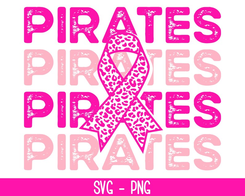 Pirates Cancer Svg, Printable, Pirates Stacked, Breast Cancer Svg ...