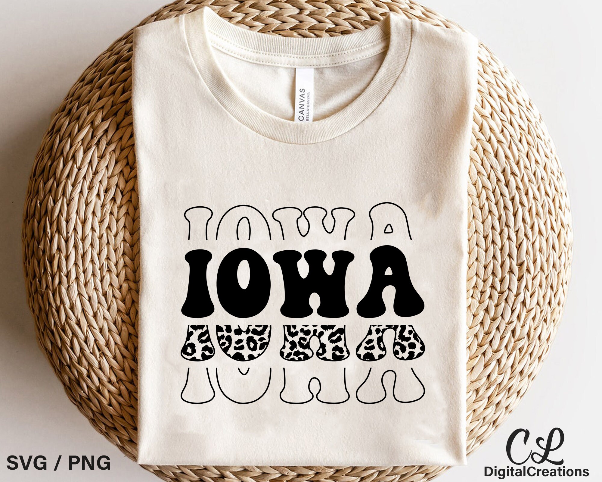 Iowa Svg, Printable, Leopard Print Svg, Iowa Shirt Svg, Retro Font Svg ...
