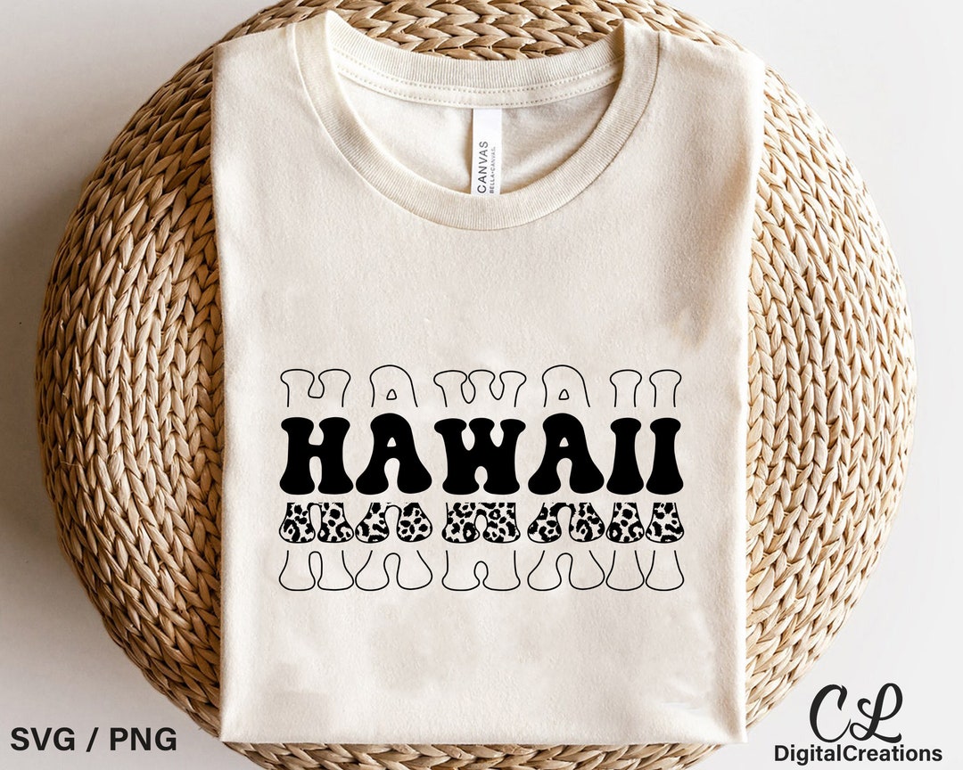 Hawaii Svg, Printable, Leopard Print Svg, Hawaii Shirt Svg, Retro Font ...