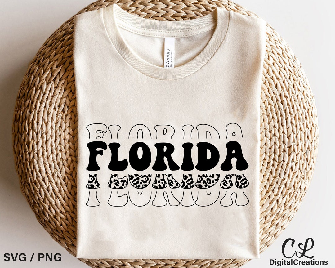 Florida Svg, Printable, Leopard Print Svg, Florida Shirt Svg, Retro ...