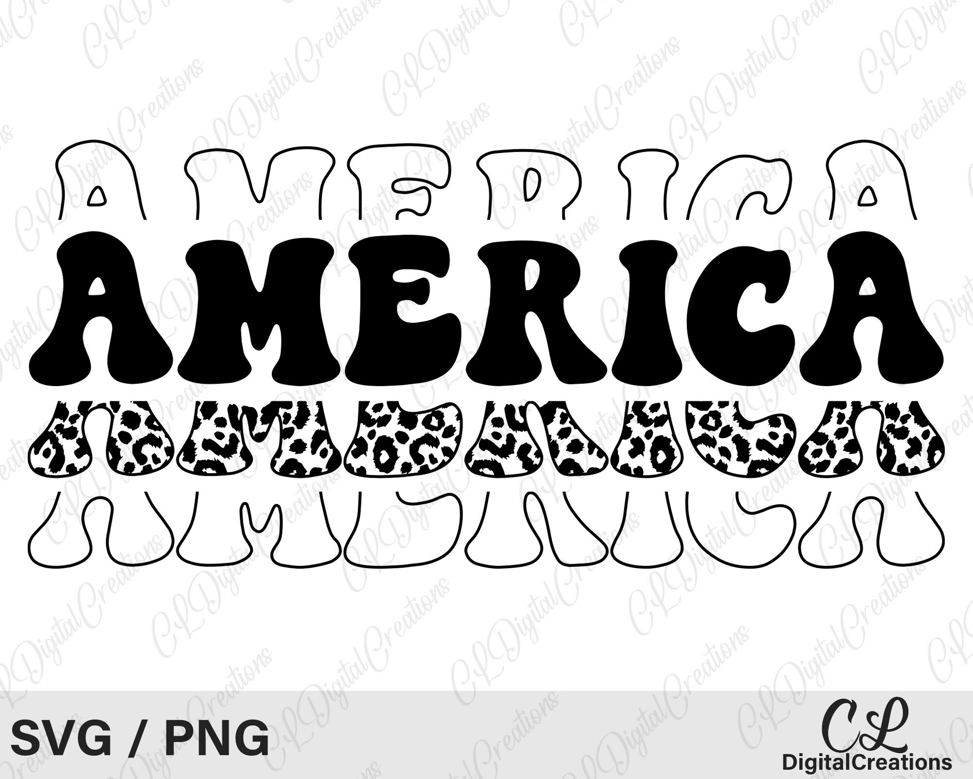 America Svg, Printable, Leopard Print Svg, USA Shirt Svg, Retro Font ...