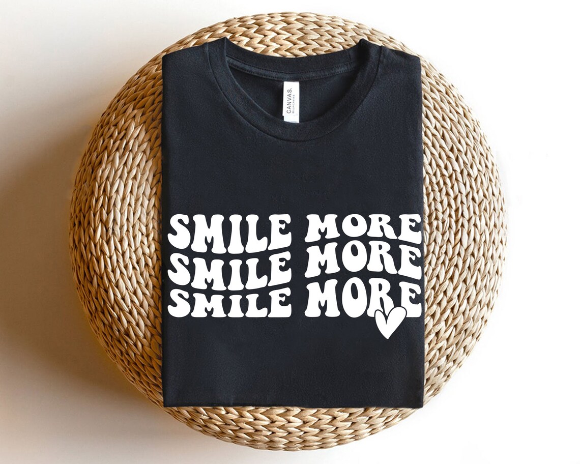 Smile More Svg, Smiley Face Svg, Stacked Svg, Heart Svg, Digital ...