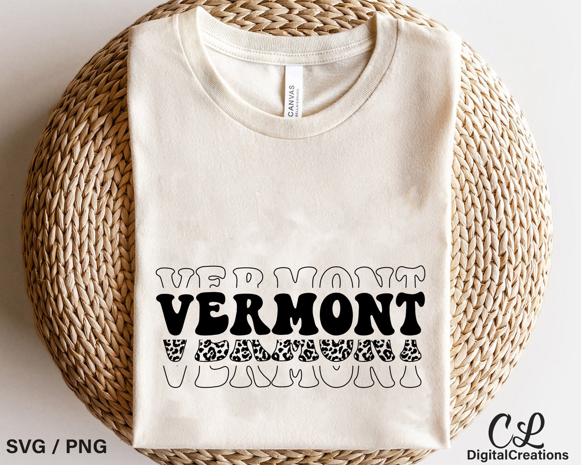 Vermont Svg, Imprimible, Leopard Print Svg, Vermont Shirt Svg, Retro ...