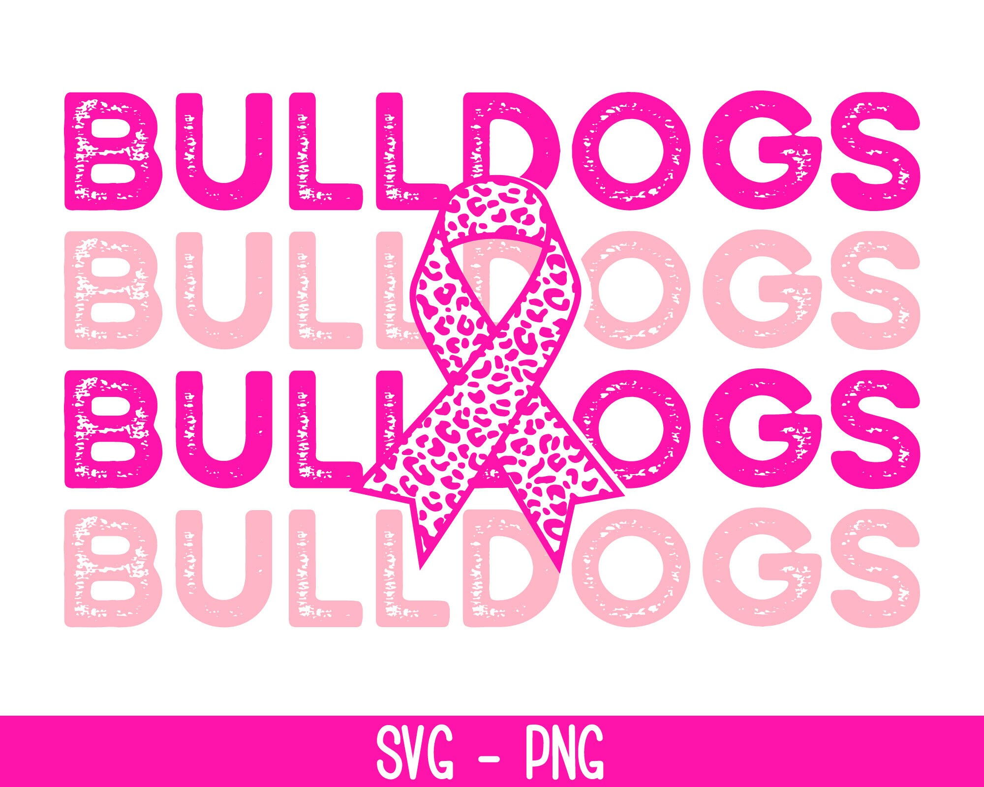 Bulldogs Cancer Svg, Printable, Bulldogs Stacked, Breast Cancer Svg ...