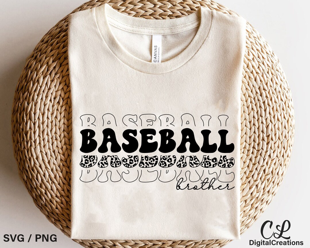 Baseball Brother Svg, Printable, Leopard Print Svg, Baseball Svg, Retro ...