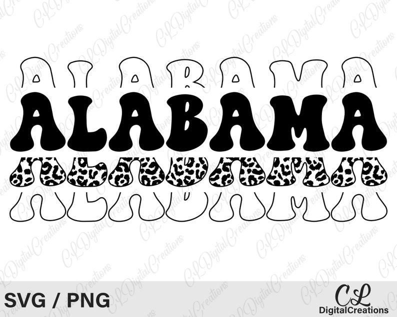 Alabama Svg, Imprimible, Leopard Print Svg, Alabama Shirt Svg, Retro ...