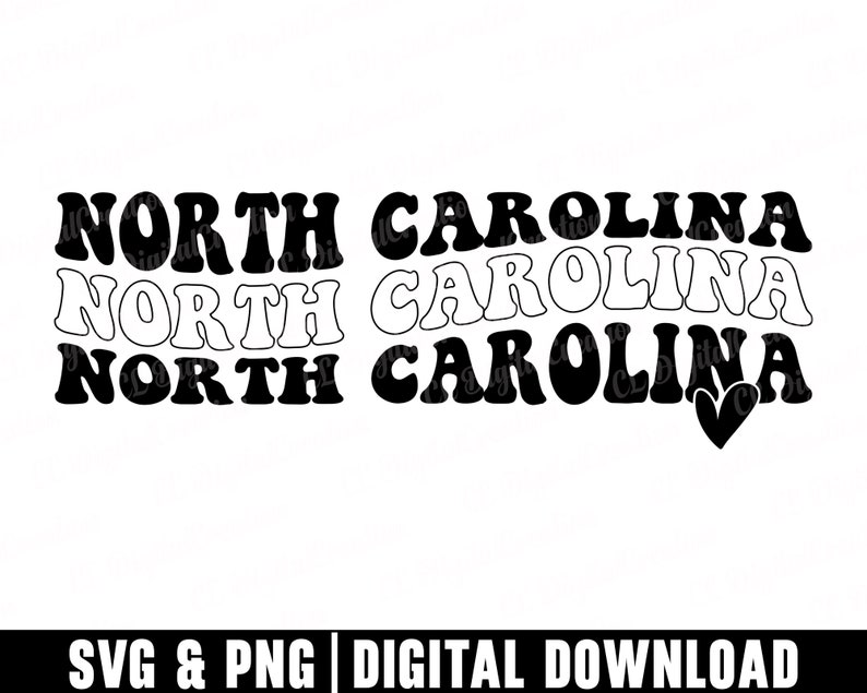 North Carolina Svg, Stacked Svg, Heart Svg, US Svg, America Svg, North ...