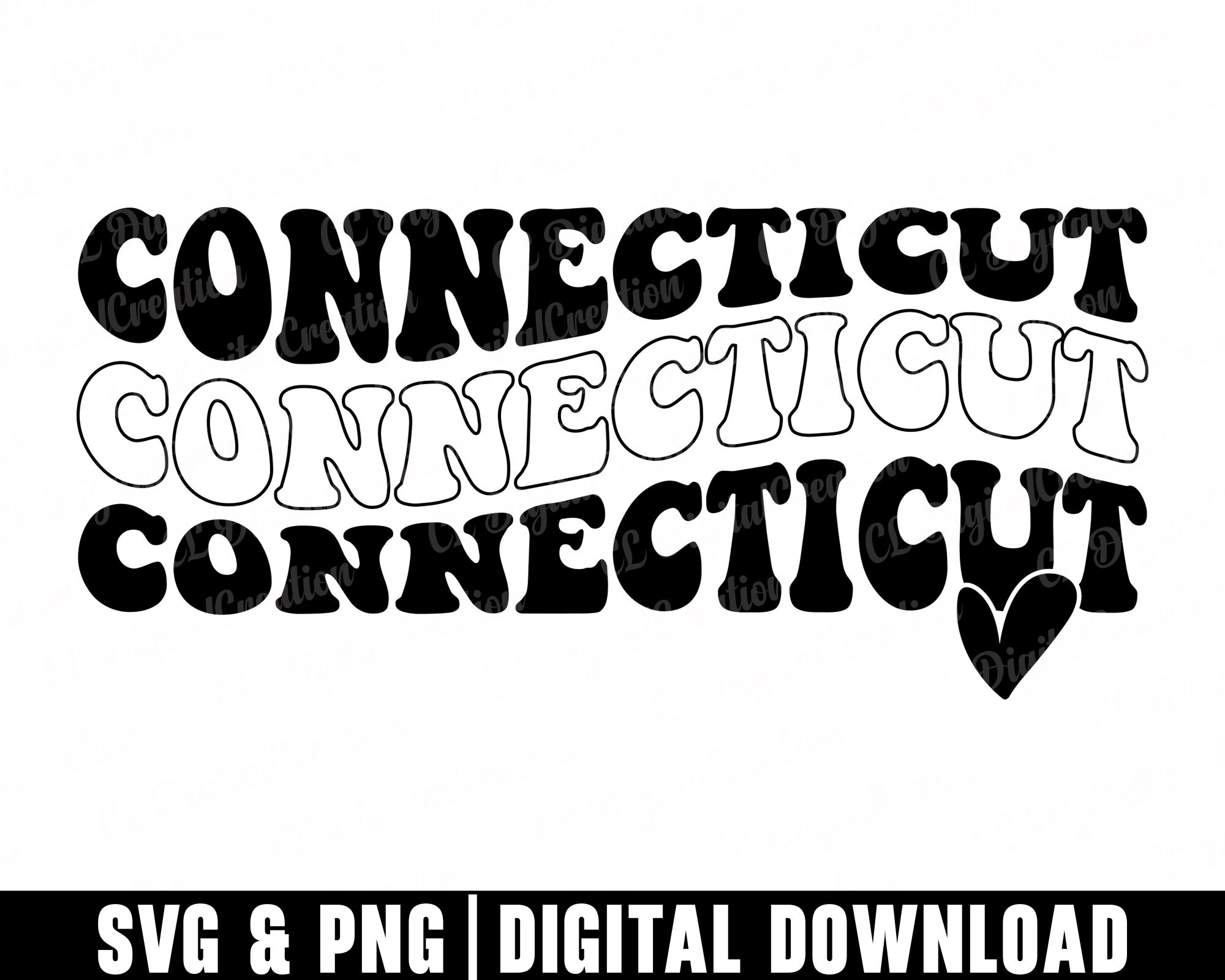 Connecticut Svg, Stacked Svg, Heart Svg, US States Svg, America Svg ...