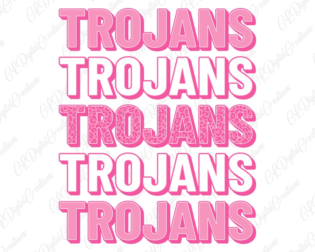 Trojans Stacked Football Svg, Pink Breast Cancer Shirt, Trojans Mascot ...
