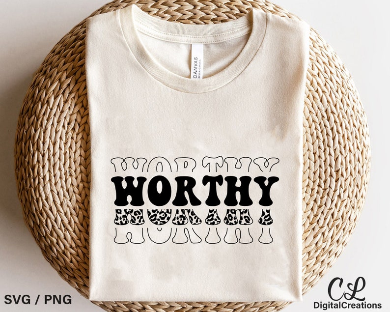 Worthy Svg, Printable, Leopard Print Svg, Christian Svg, Retro Font Svg ...