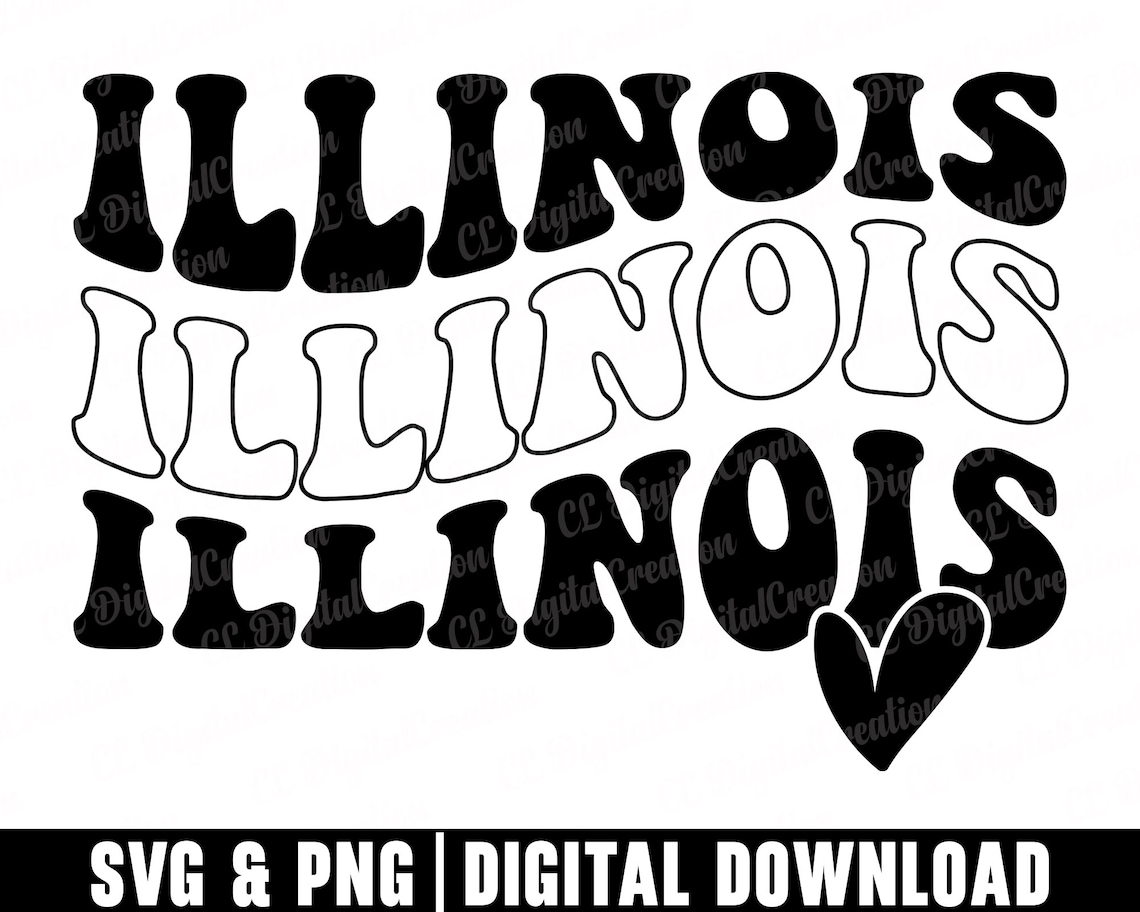 Illinois Svg, Stacked Svg, Heart Svg, US States Svg, America Svg ...