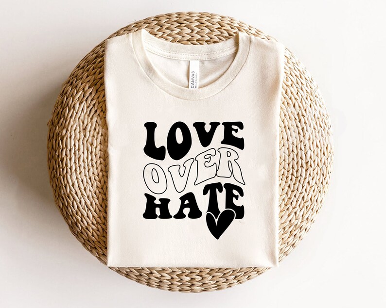 Love Over Hate Svg, Wavy Letters Svg, Heart Svg, Digital Download ...