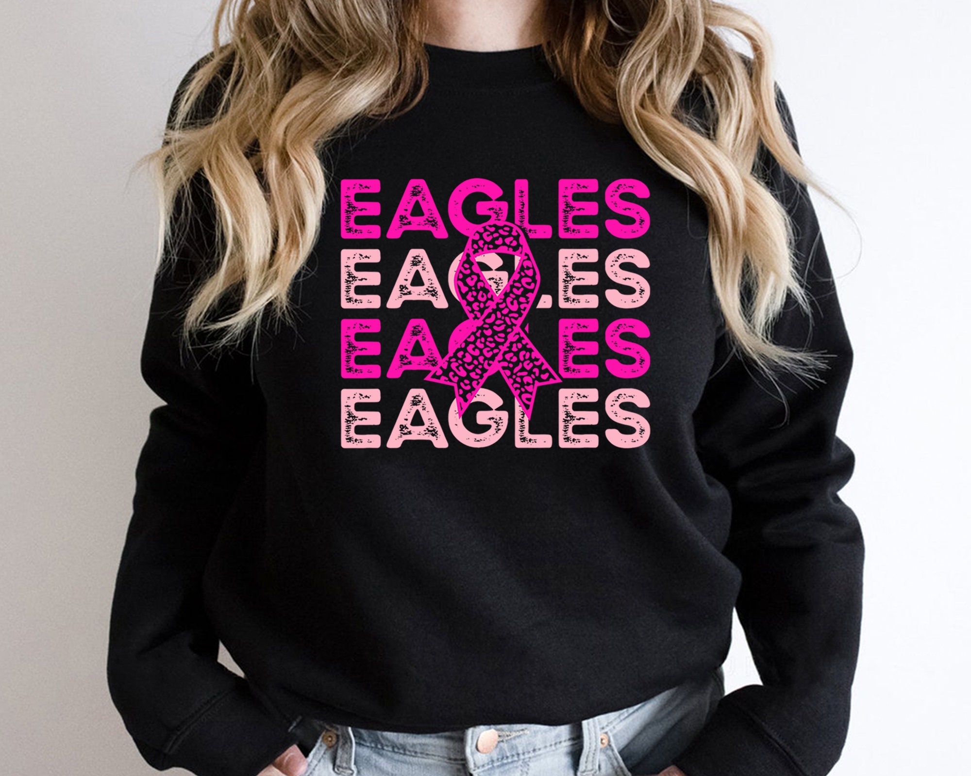 Eagles Cancer Svg, Printable, Eagles Stacked, Breast Cancer Svg ...