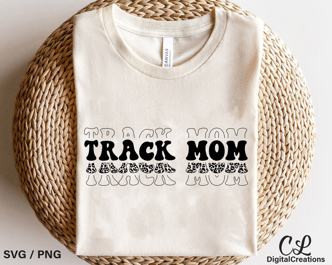 Track Mom Svg, Printable, Leopard Print Svg, Sports Mom Svg, Retro Font ...