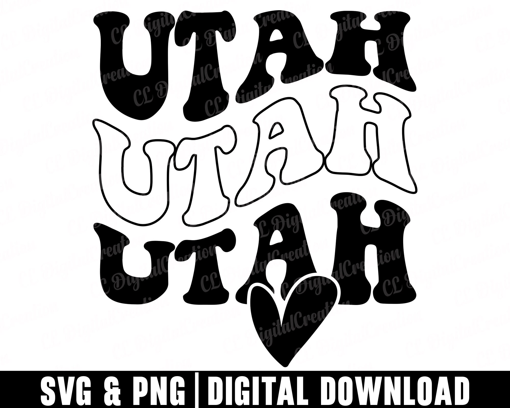 Utah Svg, Stacked Svg, Heart Svg, US States Svg, America Svg, Utah ...