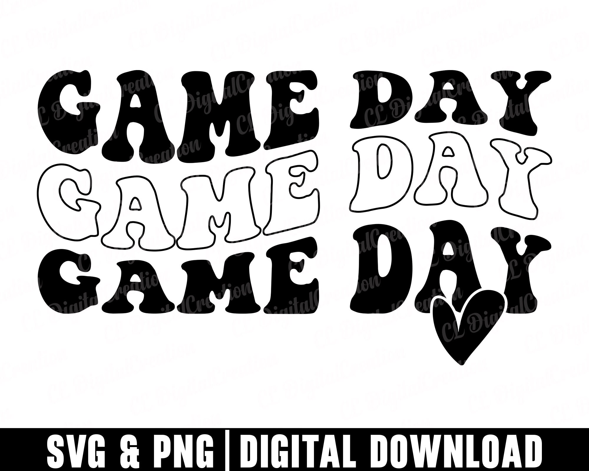 Game Day Svg, Stacked Svg, Printables, Heart Svg, Football Svg ...