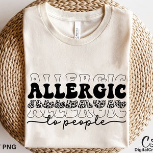 Allergic to People Svg, Printable, Leopard Print Svg, Funny Svg, Retro ...