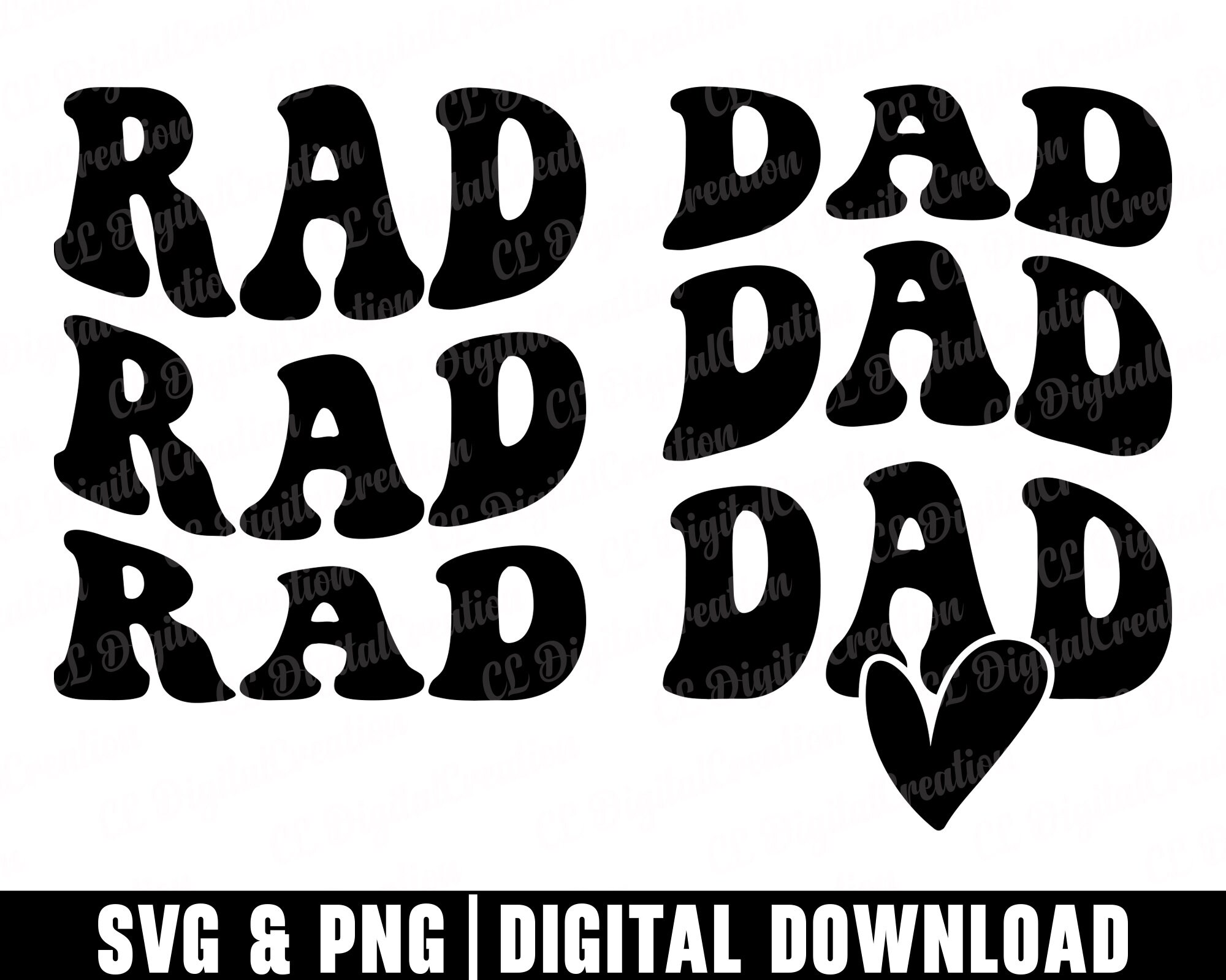 Rad Dad Svg, Father's Day Svg, Digital Download, Best Dad Svg, Stacked ...