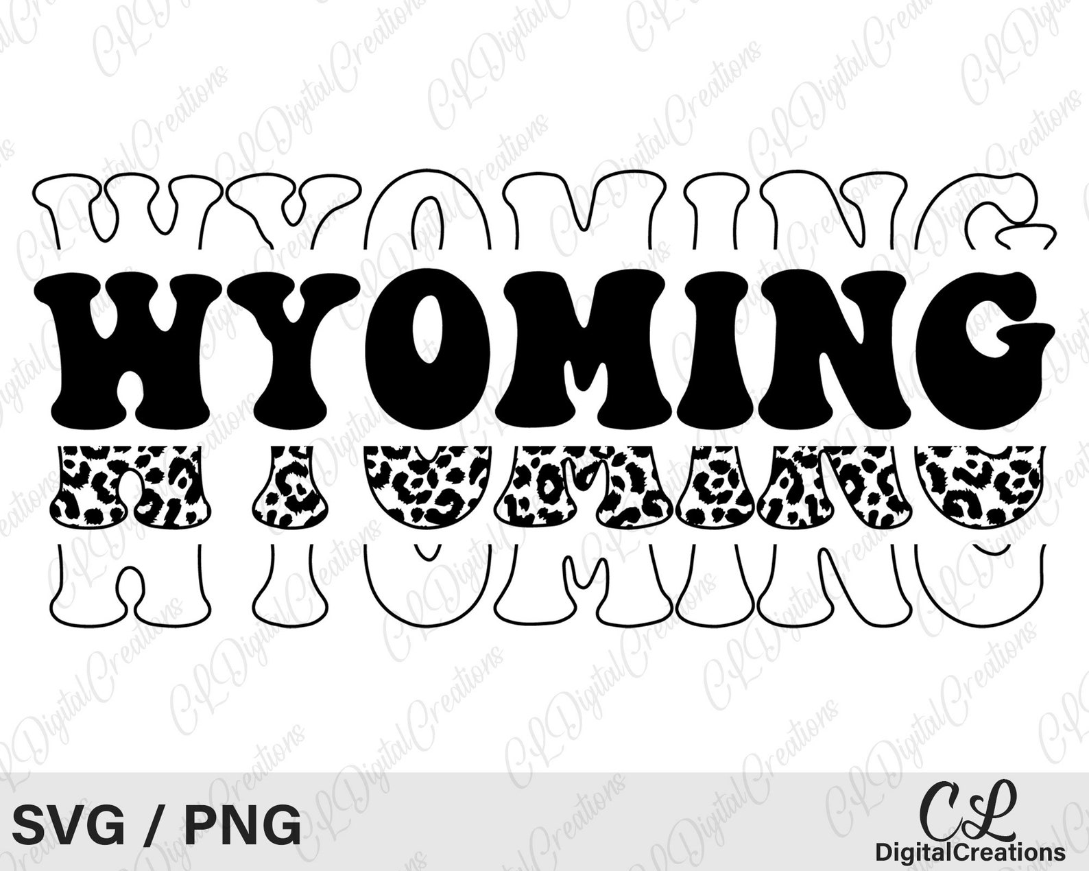 Wyoming Svg, Printable, Leopard Print Svg, Wyoming Shirt Svg, Retro ...