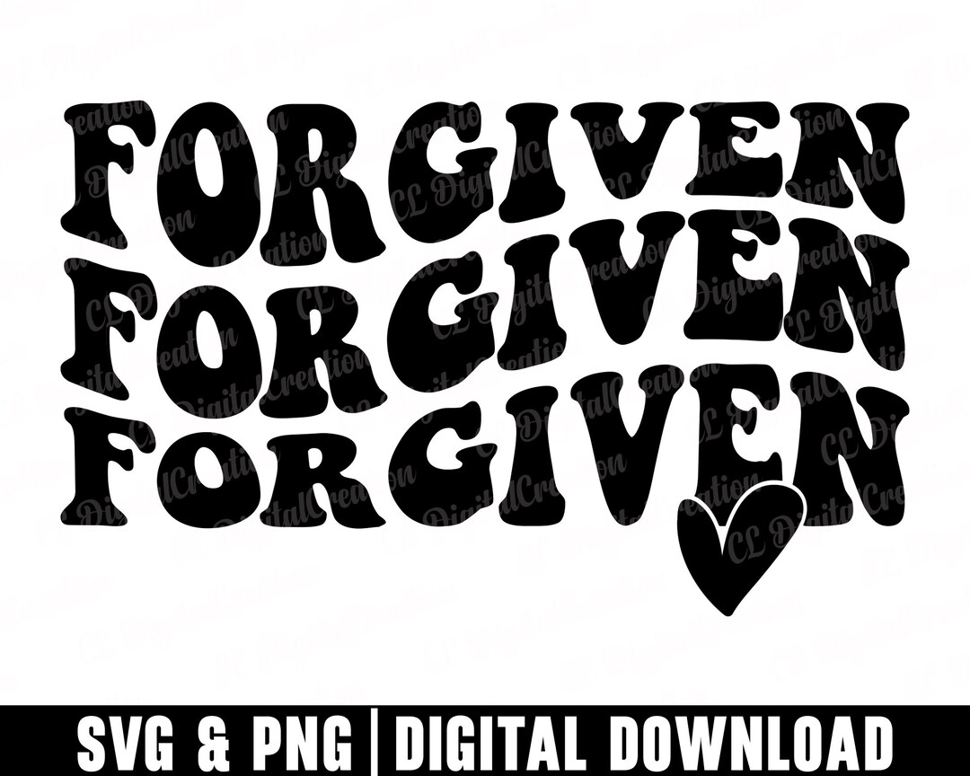 Forgiven Svg, Stacked Svg, Digital Download Wavy Letters Svg, Christian ...