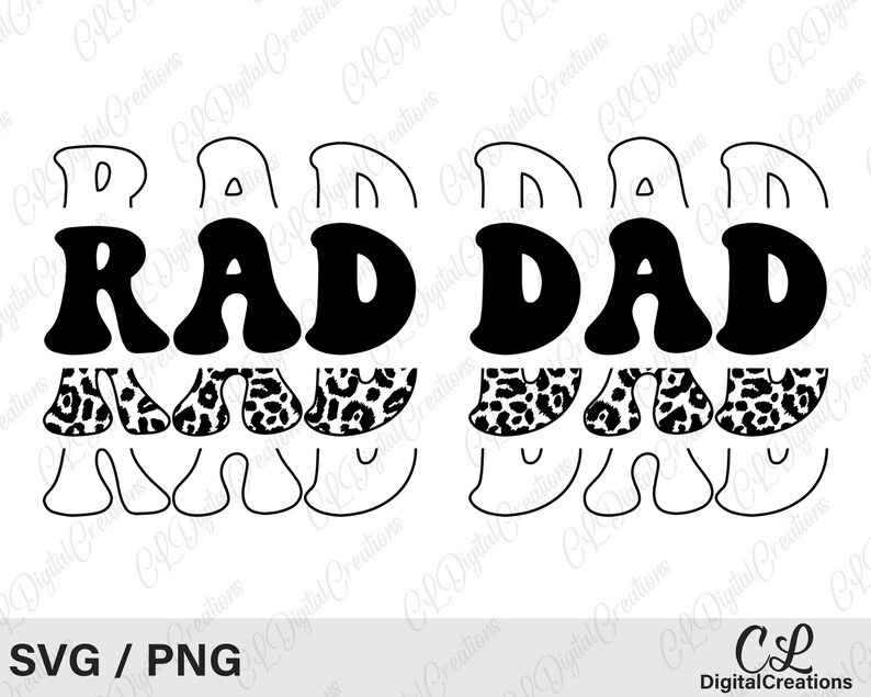 Rad Dad Svg Printable Leopard Print Svg Father Svg Retro - Etsy