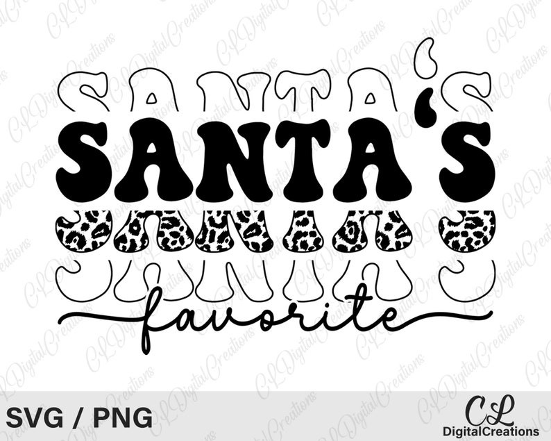 Santa's Favorite Svg, Printable, Leopard Print Svg, Christmas Svg ...