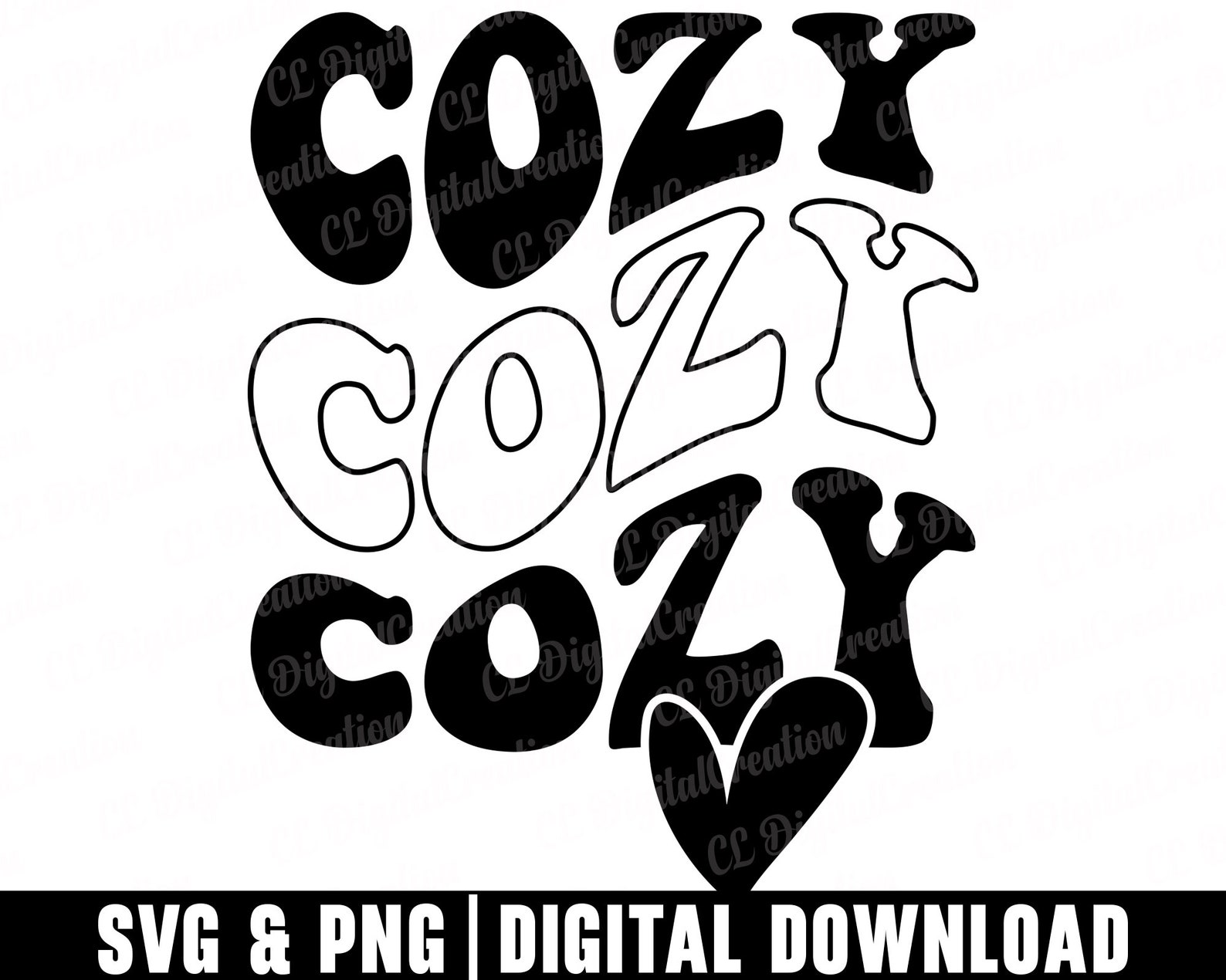 Cozy Svg Heart Svg Digital Downloads Stacked Svg Cozy - Etsy