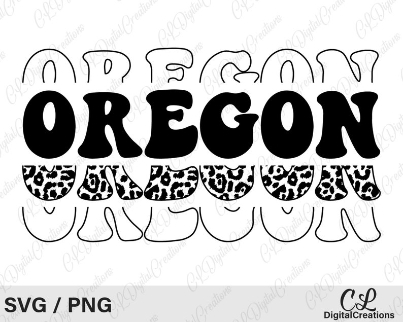 Oregon Svg, Printable, Leopard Print Svg, Oregon Shirt Svg, Retro Font ...